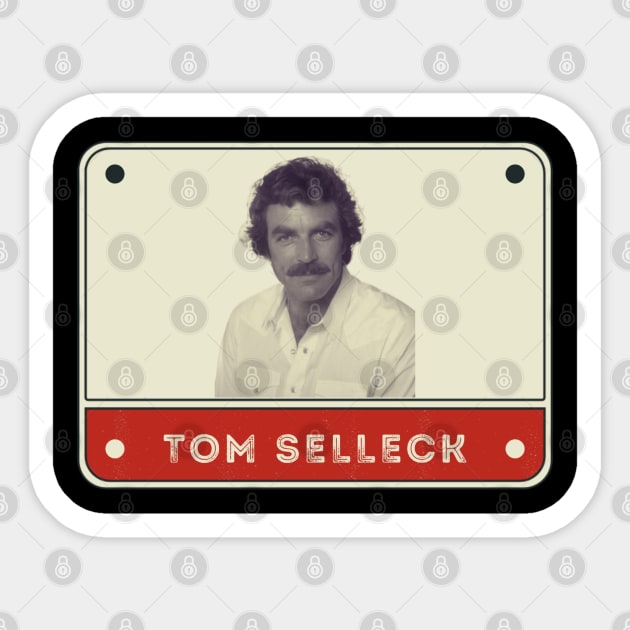 Tom Selleckoriginal Vintage Fan Art Tom Selleck Sticker Teepublic